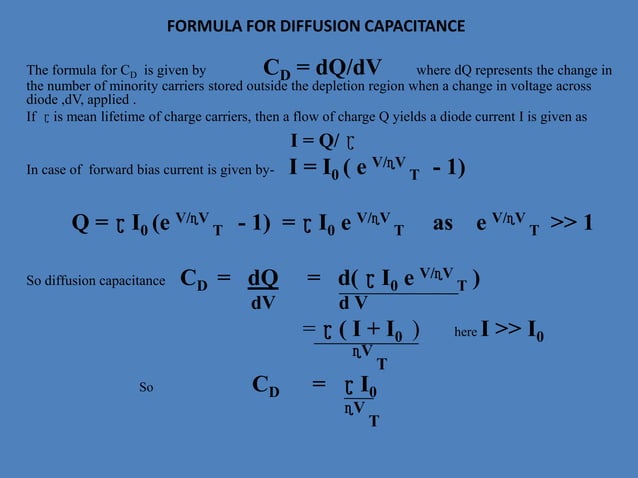Analog Electronics ppt on Transition & diffusion capacitance by Being ...