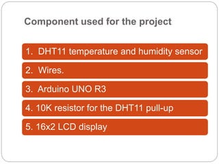presentation on image processing and temperature and humidity sensor. | PPT