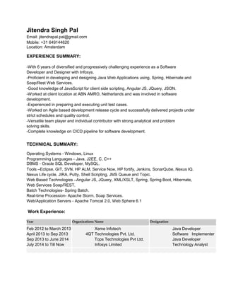 Jitendra resume 2018 | PDF