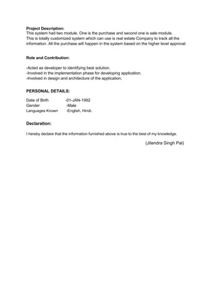 Jitendra resume 2018 | PDF