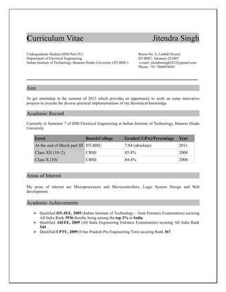 Jitendra singh cv | PDF
