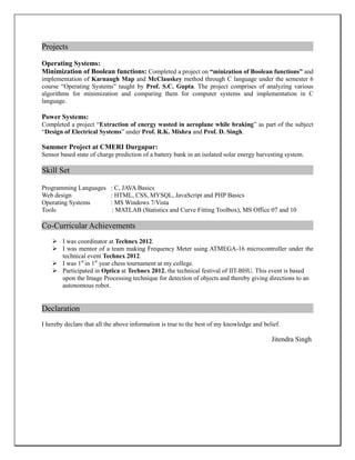 Jitendra singh cv | PDF