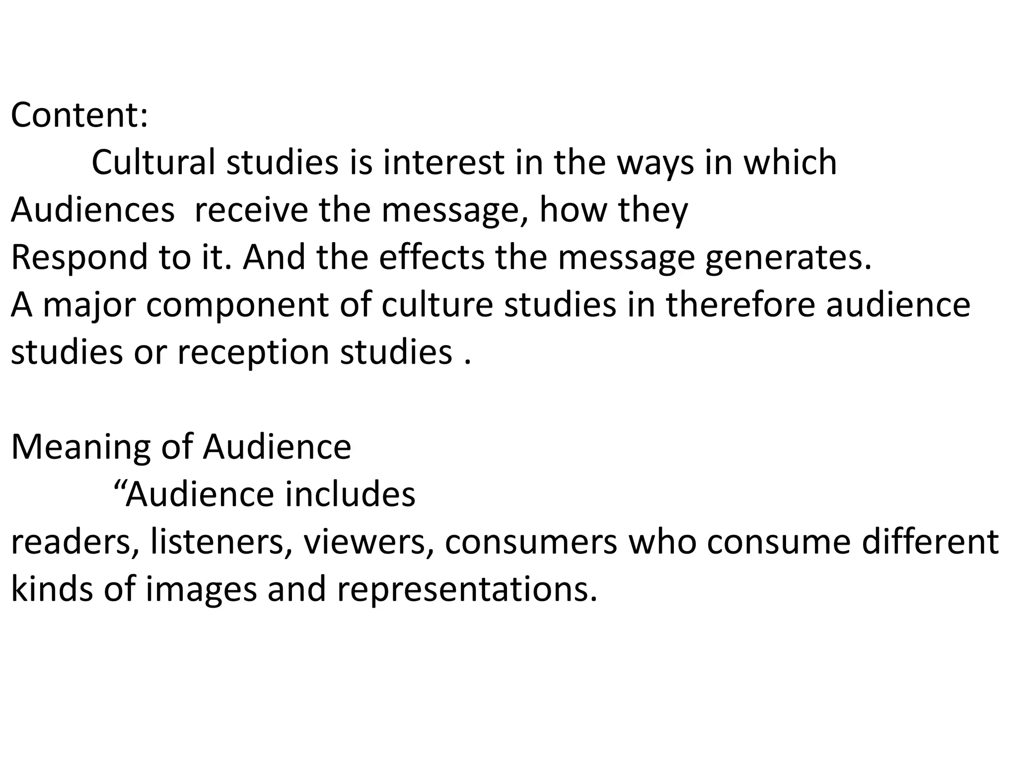 Audience/ Reception Studies | PPT