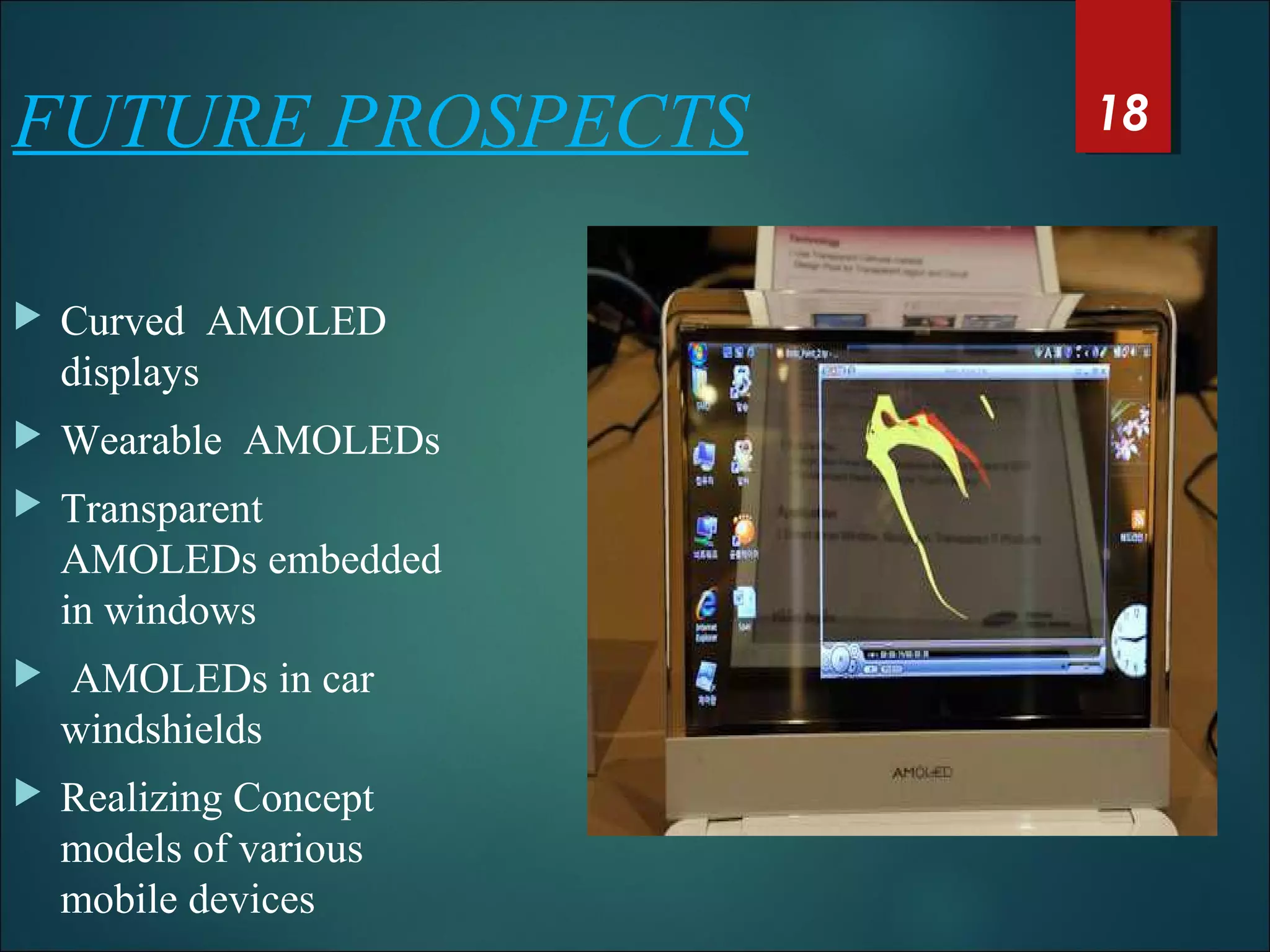 presentation on AMOLED(active matrix organic LED) by jitendra suthar | PPT