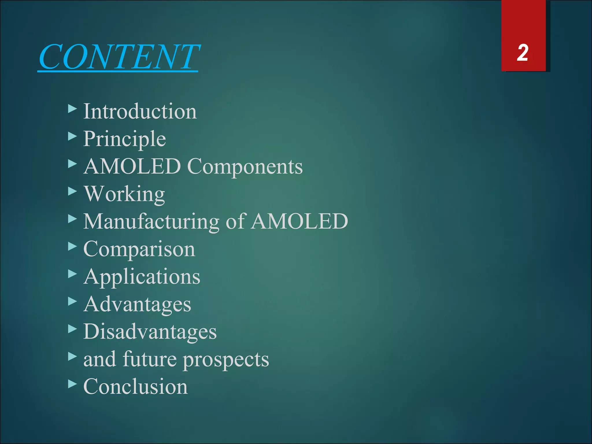 presentation on AMOLED(active matrix organic LED) by jitendra suthar | PPT