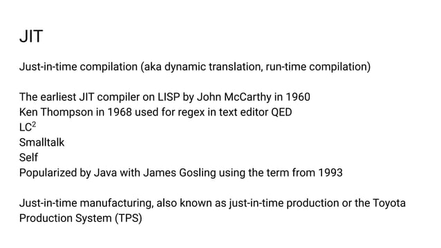 JIT compilation for CPython | PPT