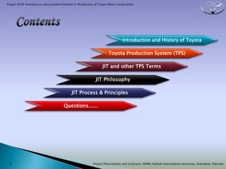 JIT, Kanban, Kaizen, Muda in TPS (Toyota Production System) | PPTX