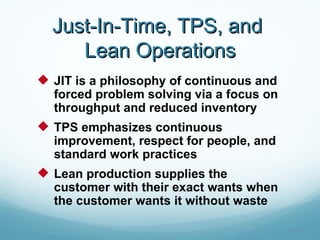 Jit & Lean Operations | PPT