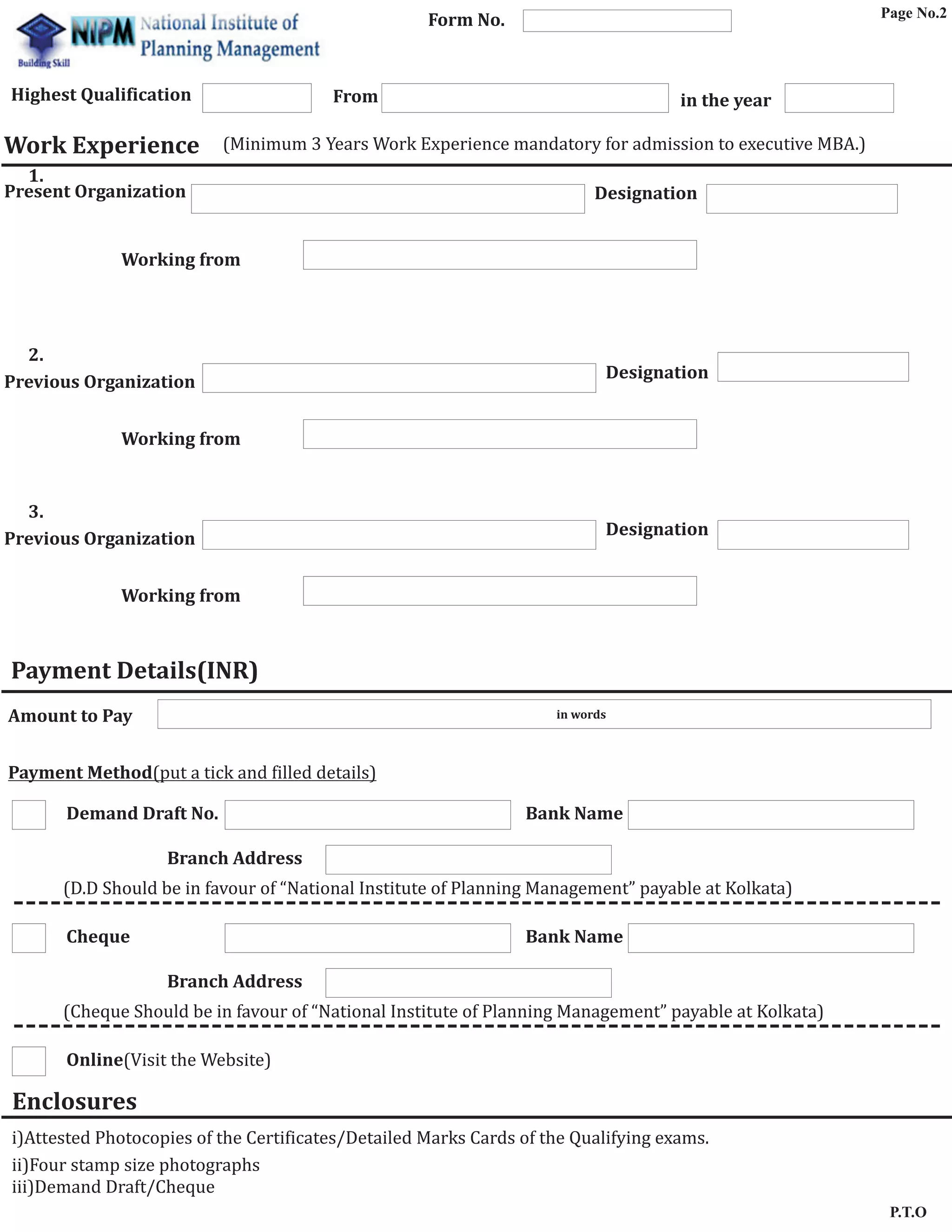 Executive MBA Enrollment form | PDF | Business Administration | Business