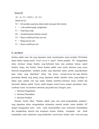 Just In Time dan Sistem Kanban | DOCX