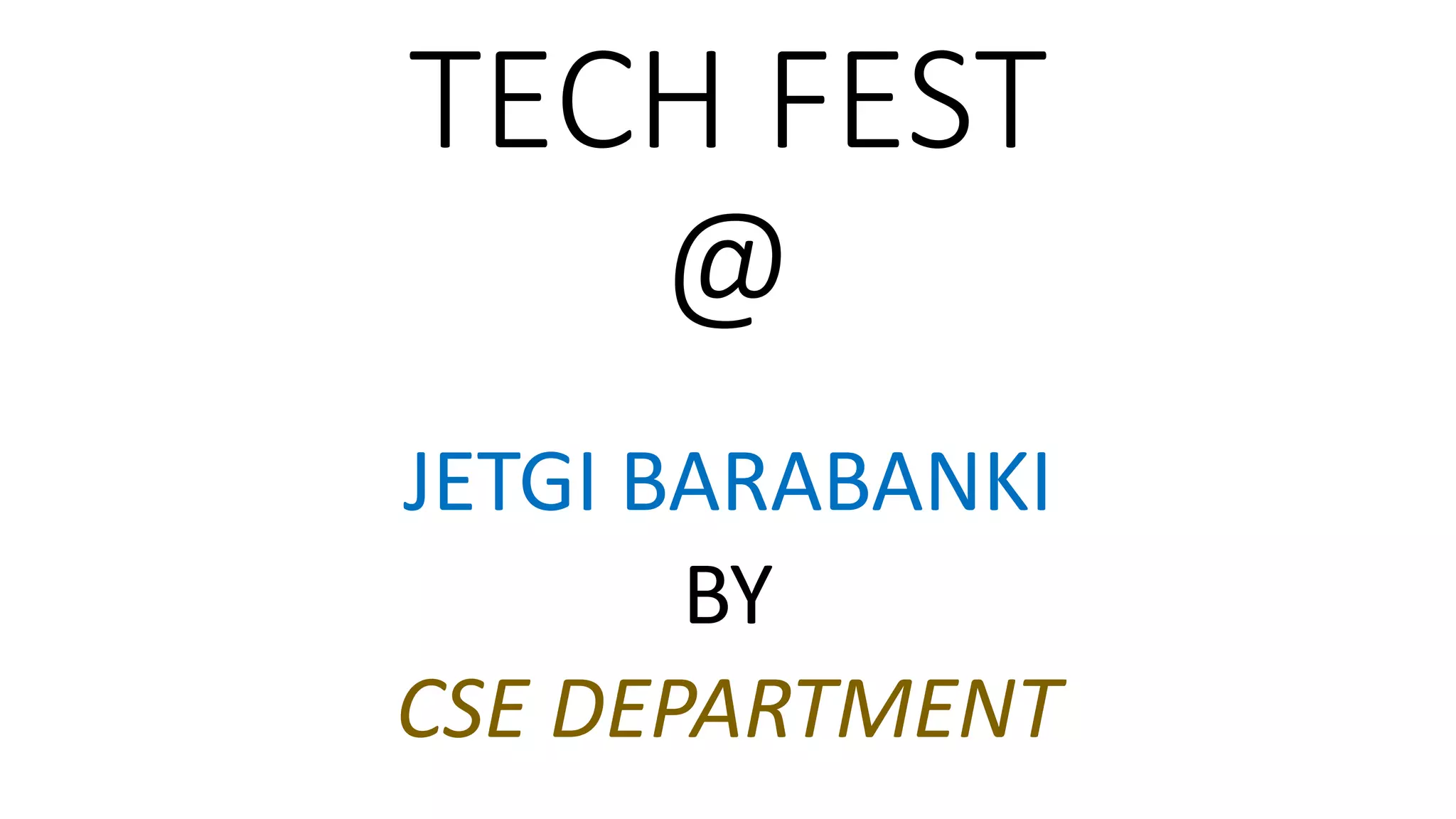 JIT TECH FEST 2019 ppt | PPT