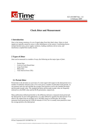 Clock Jitter and Measurement | PDF | Physics | Science