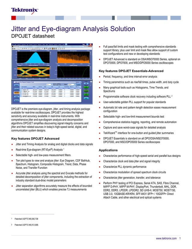 Jitter and Eye-diagram Analysis Solution - Tektronix.pdf | Graphics Software | Computer Software ...