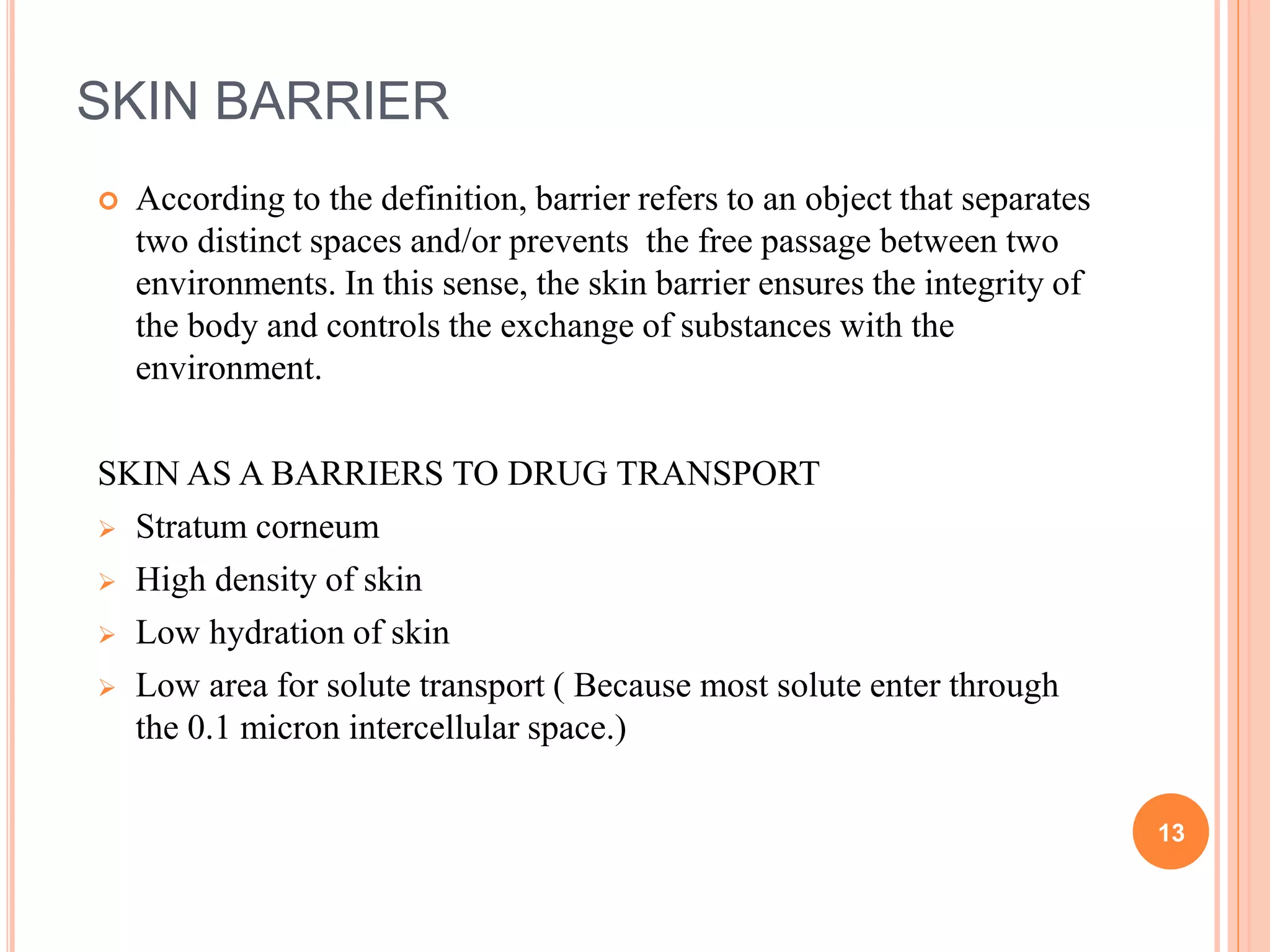 Skin structure and Barriers | PPTX