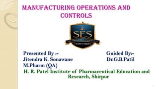 Manufacturing Operations and Controls | PDF | Manufacturing Industry ...