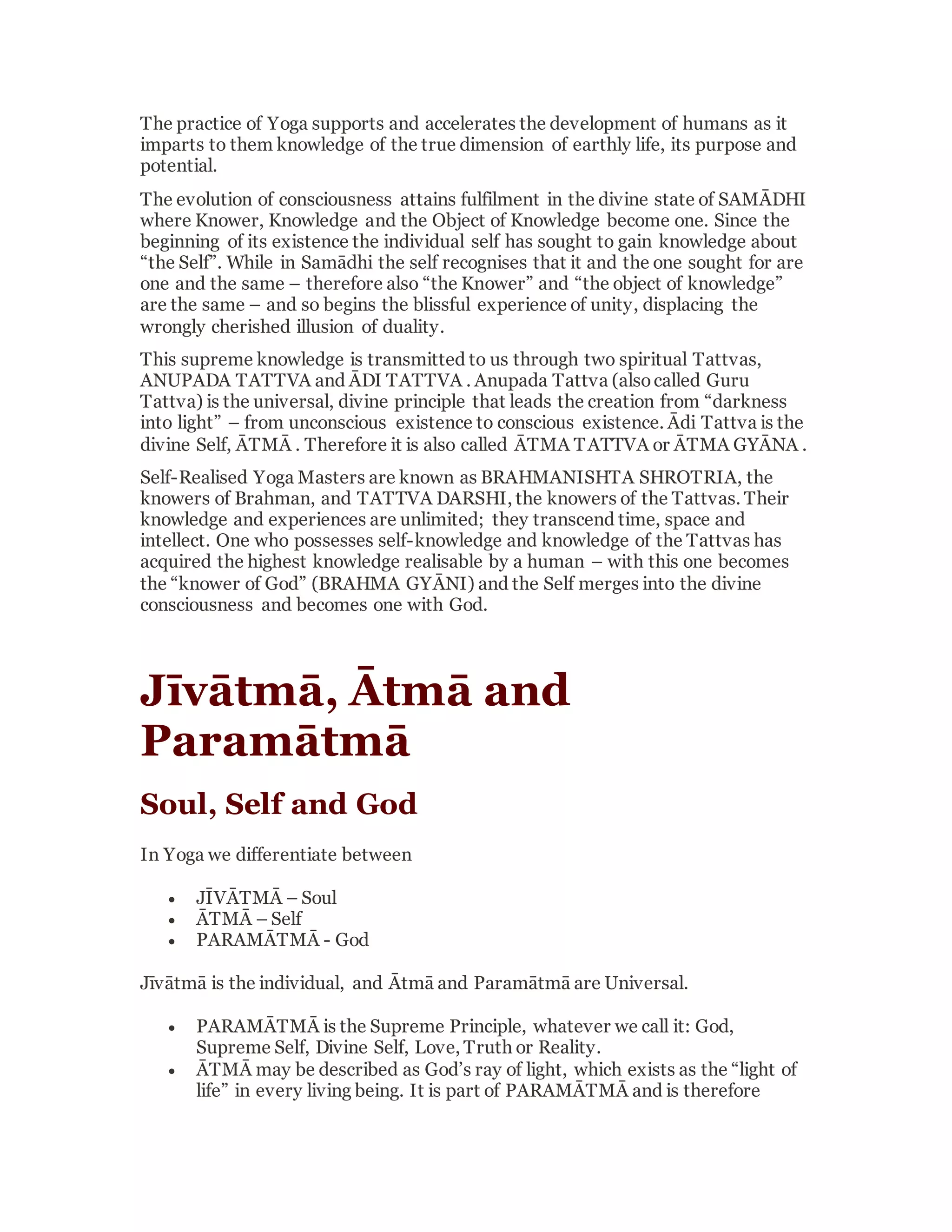 Jivatma, atma, paramatma chakras.net | DOCX