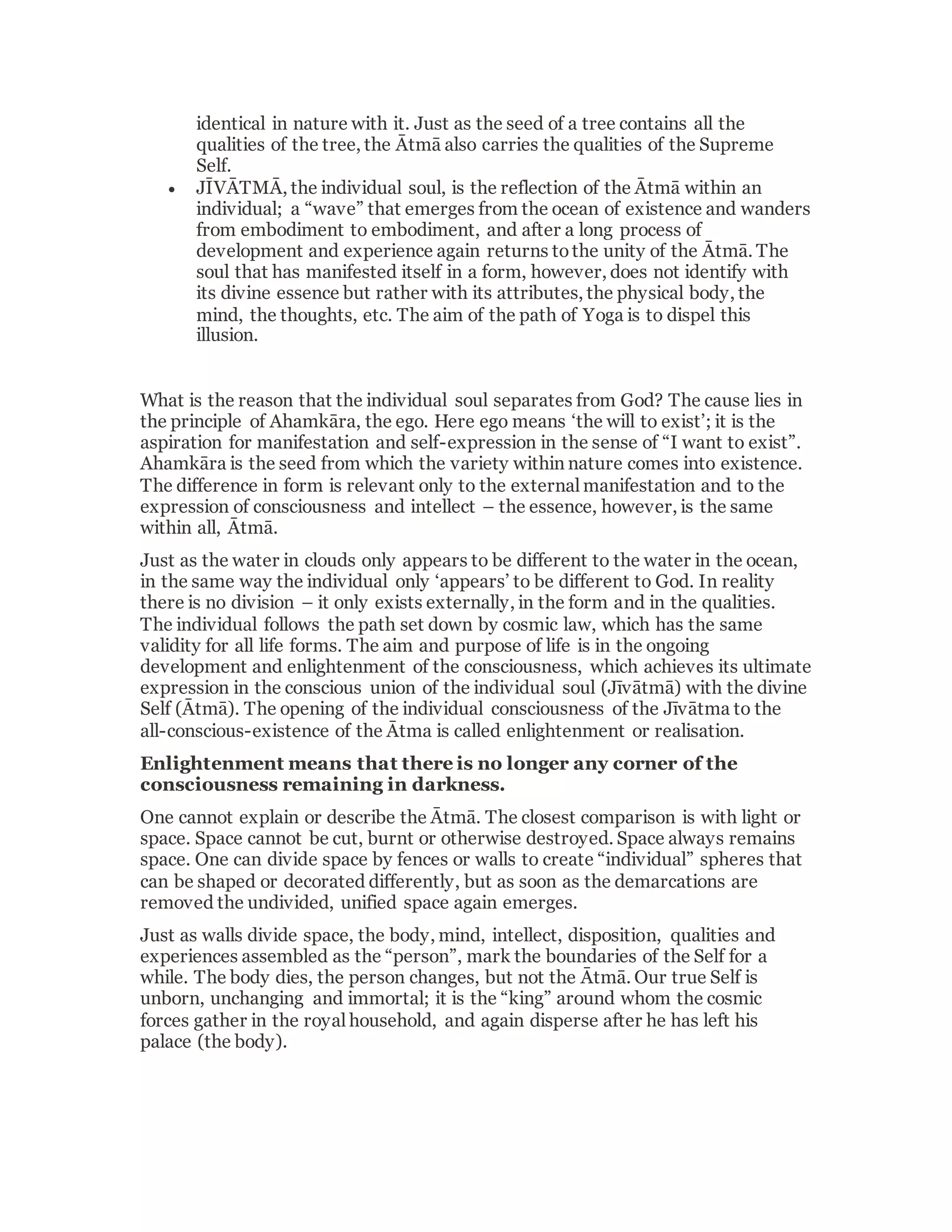 Jivatma, atma, paramatma chakras.net | DOCX