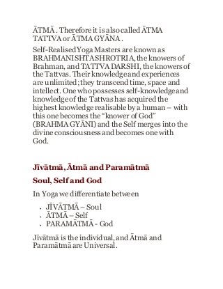 Jivatma, atma, paramatma chakras.net | PDF