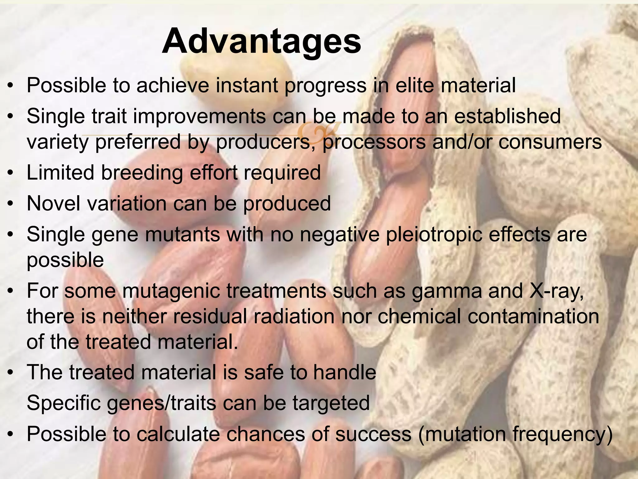 Breeding Objective and mutation breeding of Groundnut (Arachis hypogea ...
