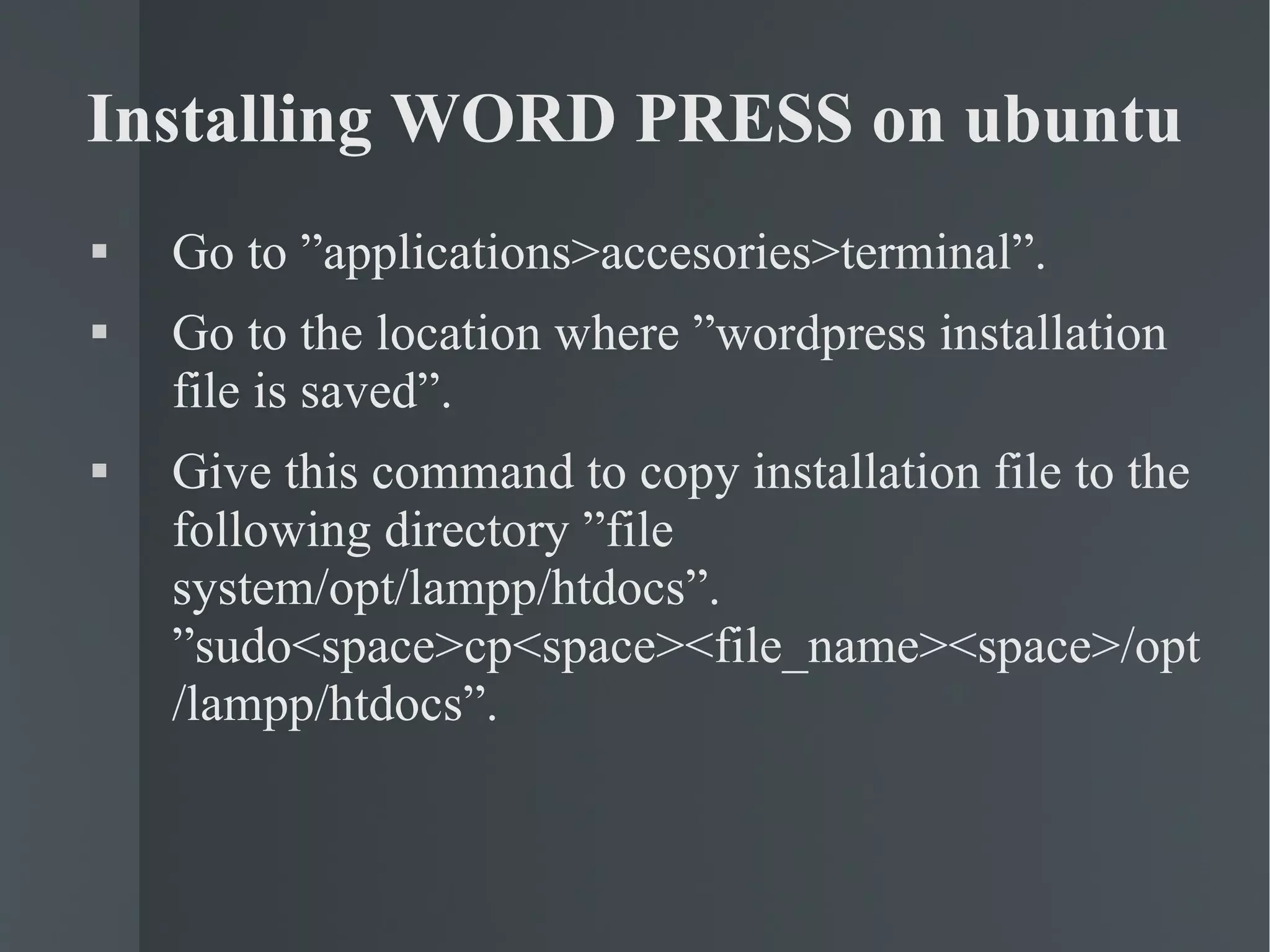 Installation Xampp Ppt
