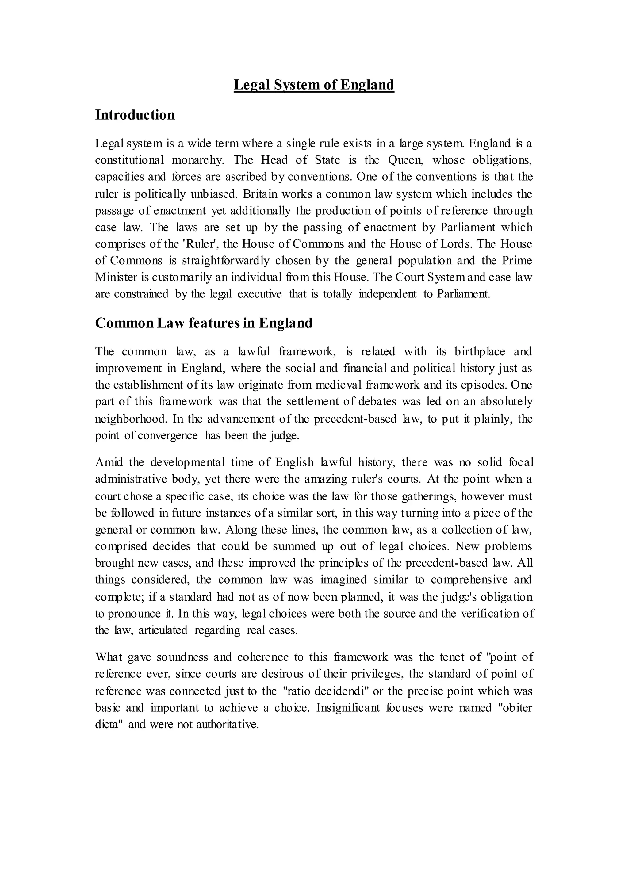 Legal System of England | DOCX