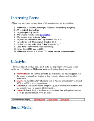 JJ Hannon Celebrity | PDF