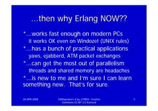 Learning Erlang (from a Prolog dropout's perspective) | PDF