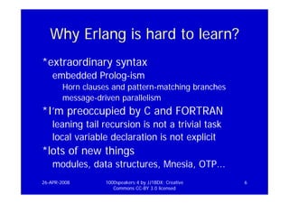 Learning Erlang (from a Prolog dropout's perspective) | PDF