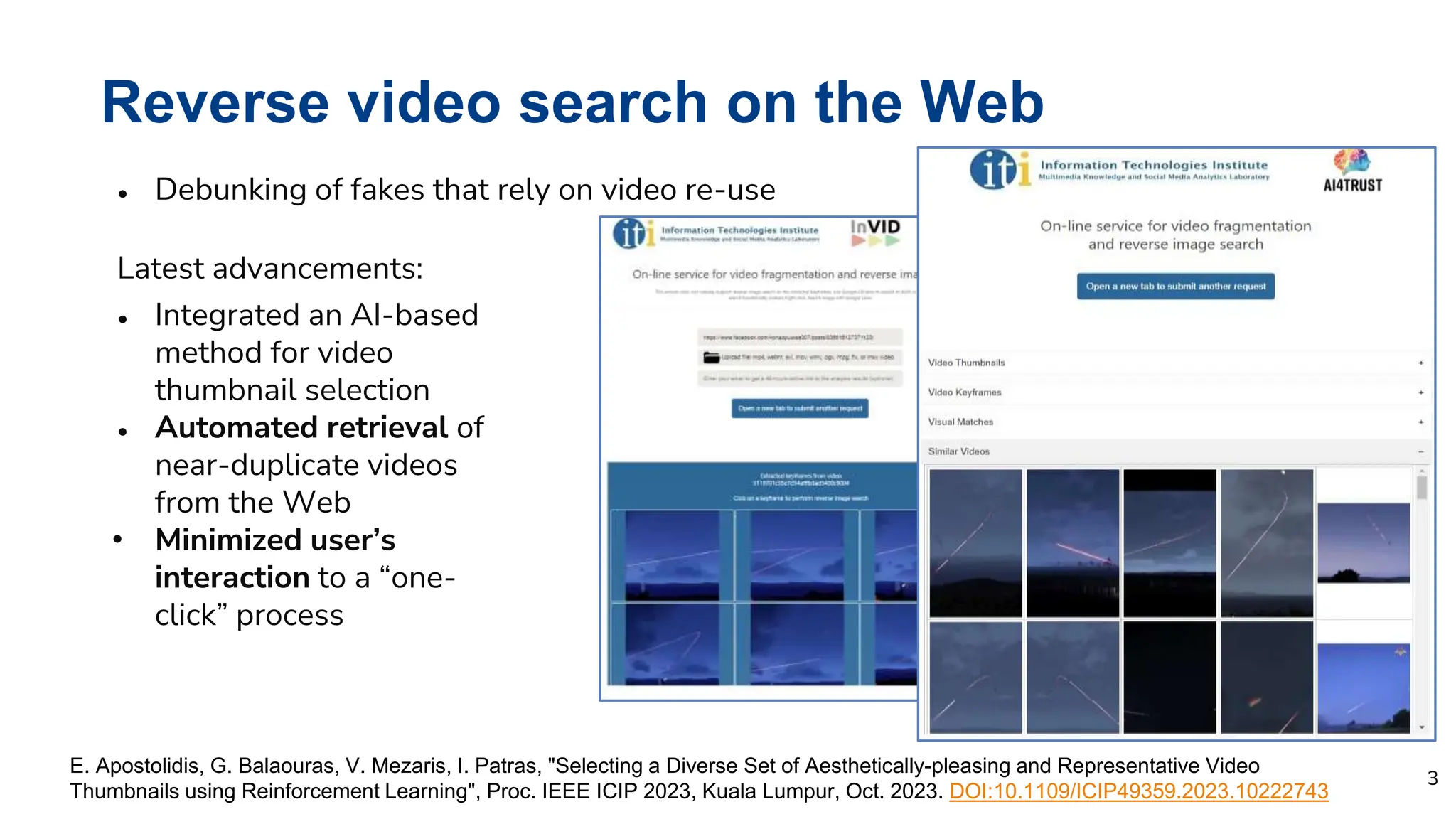 Detecting Visual Media Borne Disinformation A Summary Of Latest Advances At The Idt Lab Of