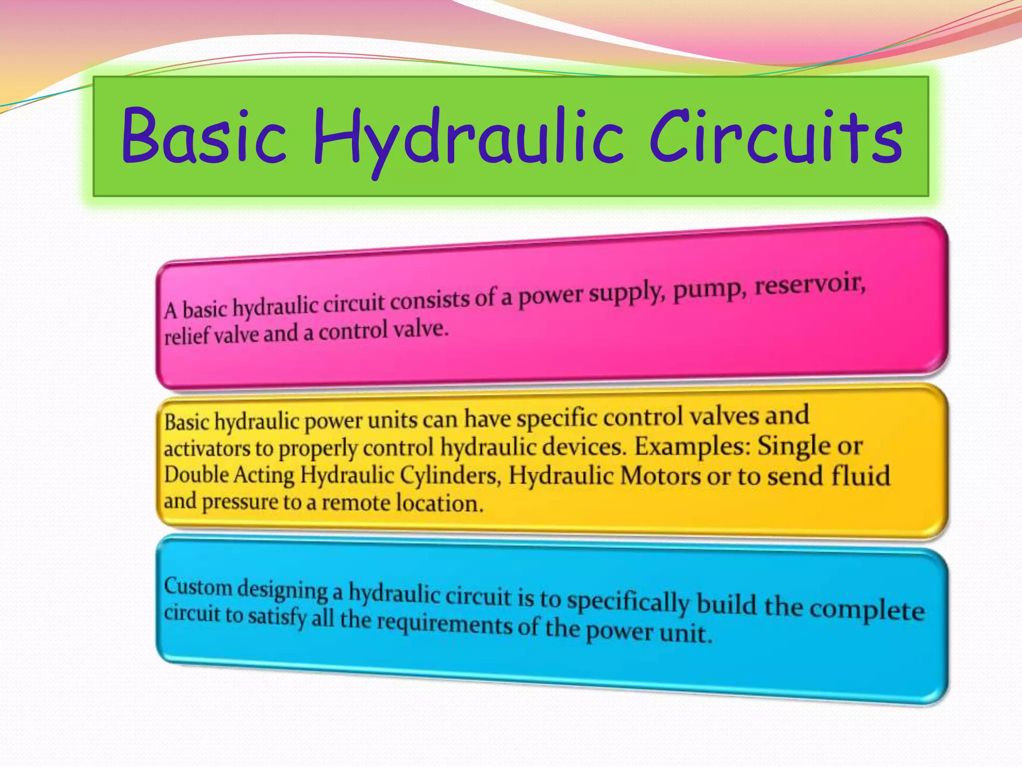 Basic hydraulic circuit | PPTX