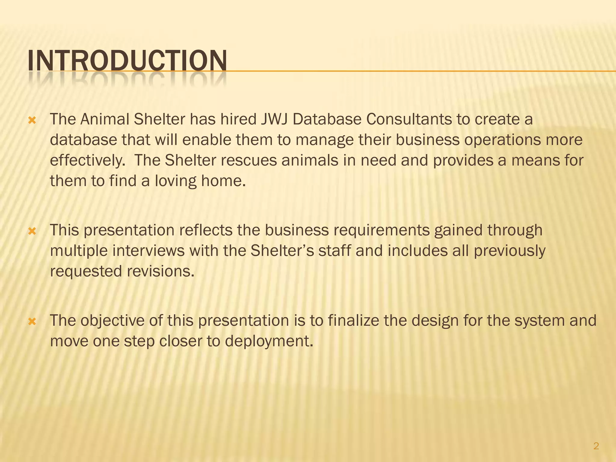 Animal Shelter Database Presentation | PPTX