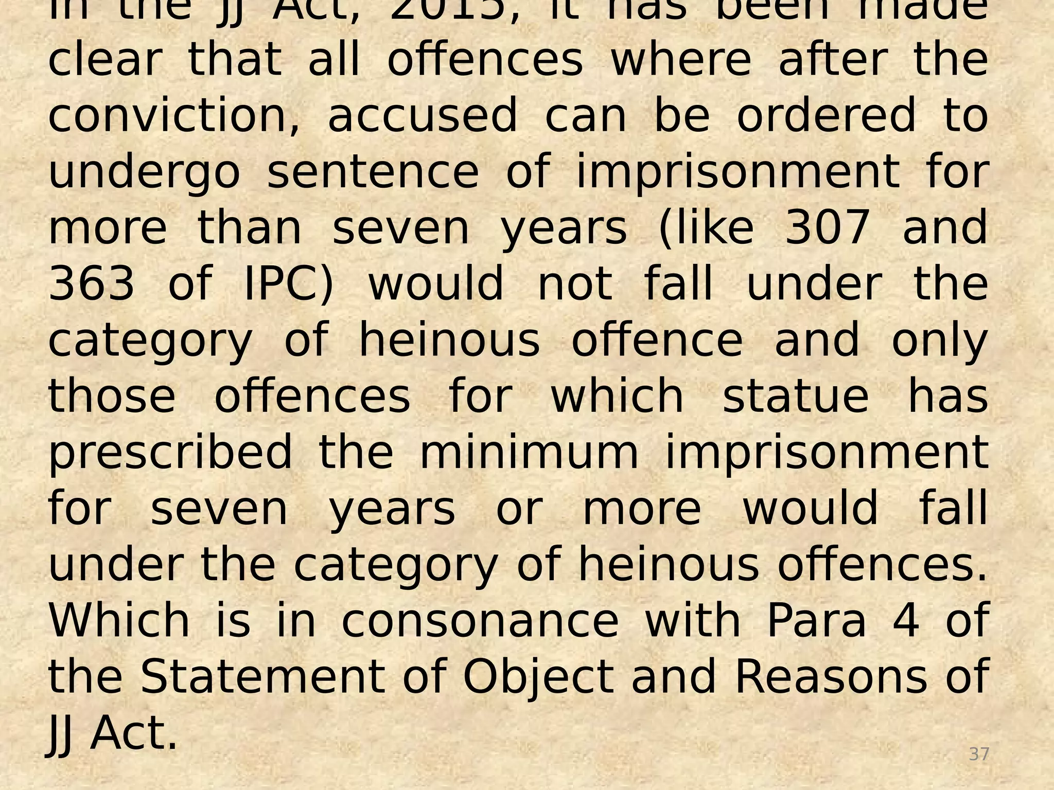 Juvenile Justice Act - Classification of Offences under the JJ Act | PDF