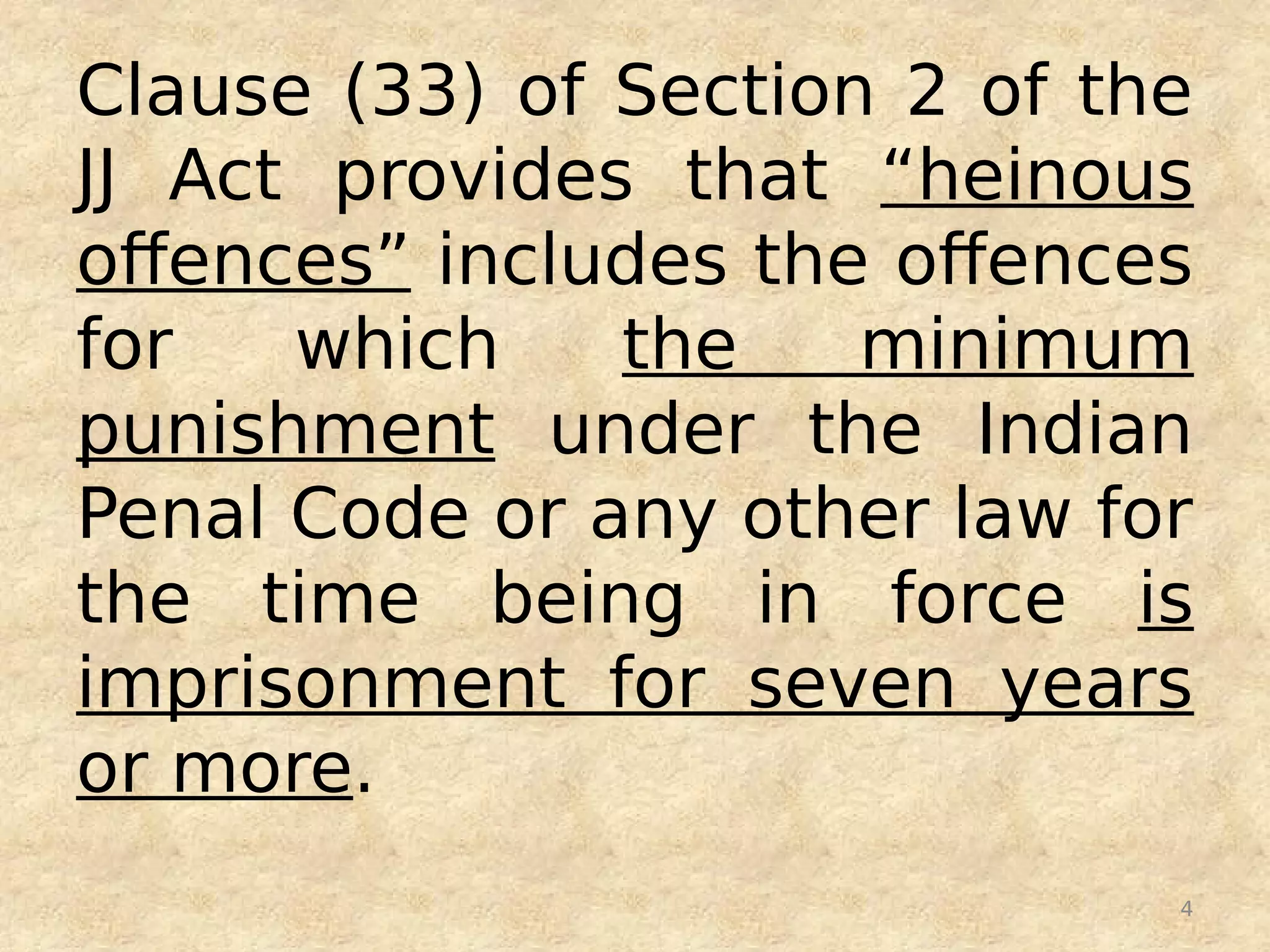 Juvenile Justice Act - Classification of Offences under the JJ Act | PDF