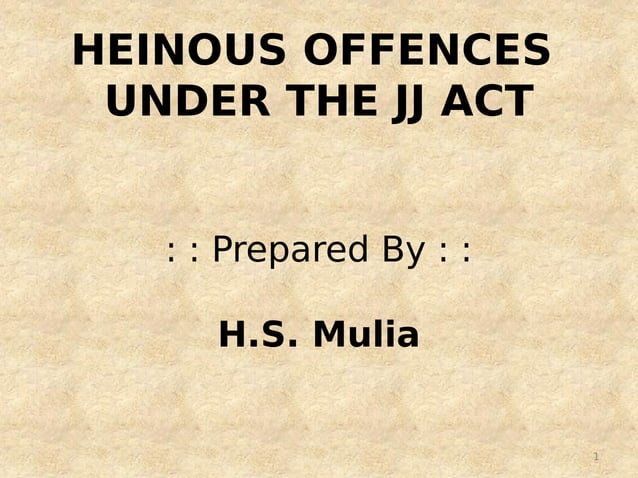 Juvenile Justice Act - Classification of Offences under the JJ Act | PDF