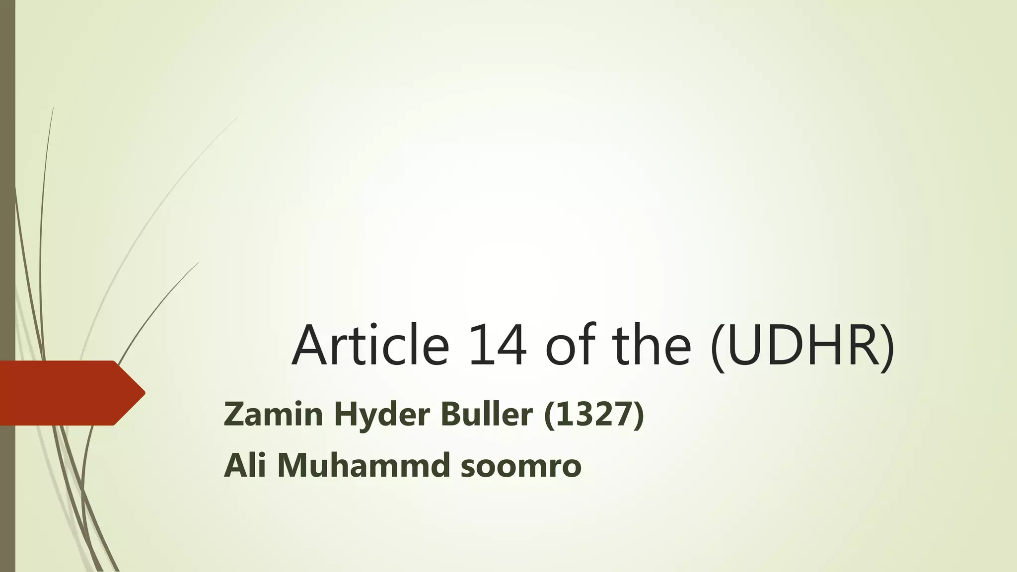UDHR article 14_human_rights | PPT