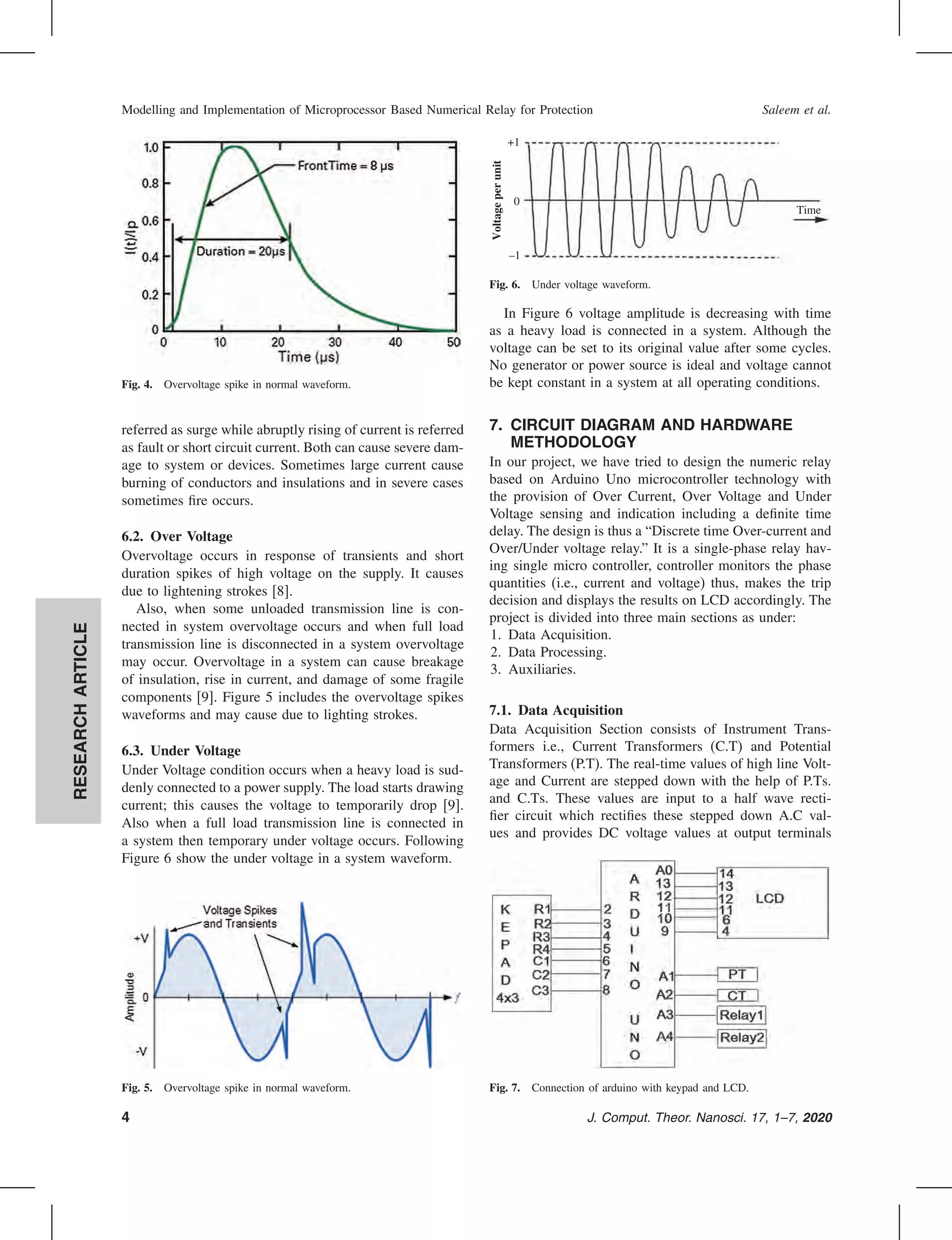 Modelling and Implementation of Microprocessor Based Numerical Relay for Protection Against Over ...
