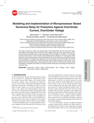 Modelling and Implementation of Microprocessor Based Numerical Relay ...