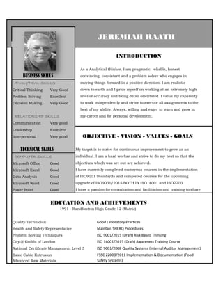 Jeremiah James Raath CV | PDF