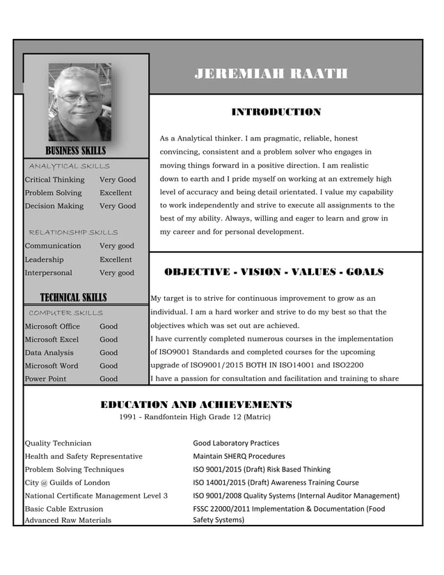 Jeremiah James Raath CV | PDF