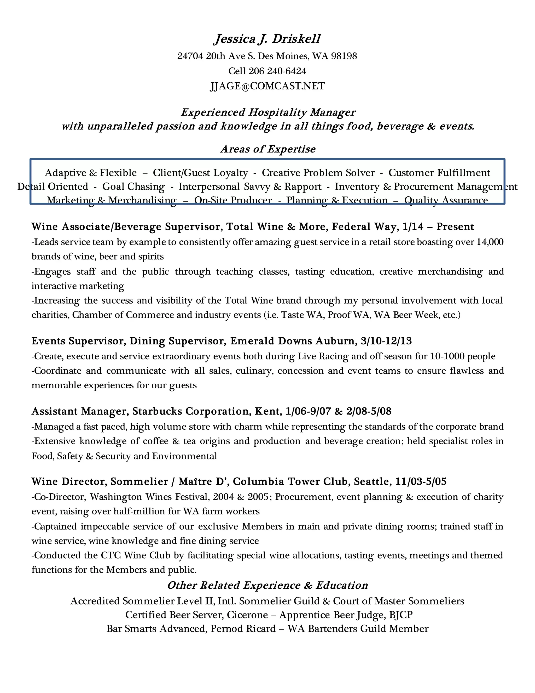 Jjd resume fbe | DOCX | Bars & Restaurants | Attractions