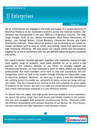 JJ Enterprises, Chennai, Contactor Siemens | PDF