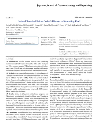 Isolated Terminal Ileitis- Crohn’s Disease or Something Else? | PDF