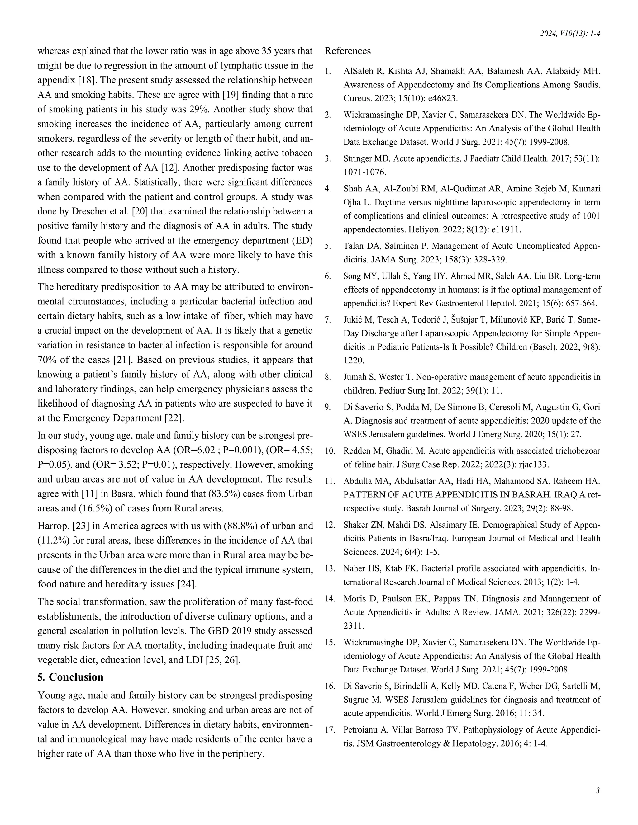 Appendicitis in Basrah City: An Observational Study | PDF