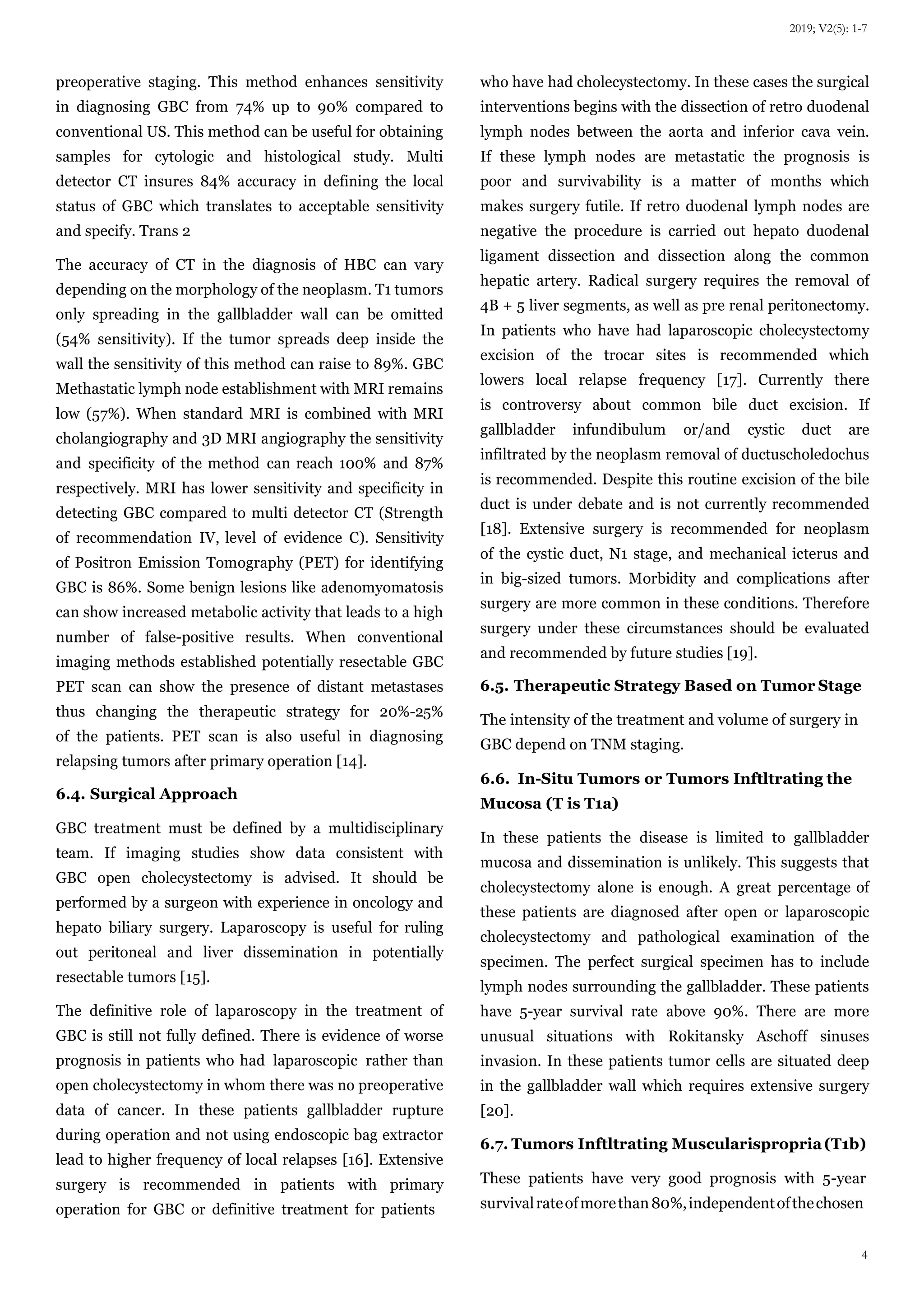 Gallbladder Cancer (GBC)-Contemporary Aspects of Diag- nosis and ...