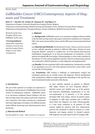 Gallbladder Cancer Diagnosis and Treatment Review | PDF
