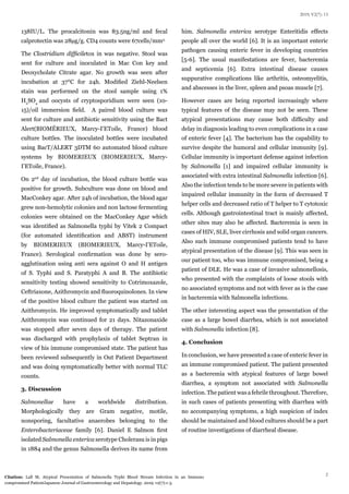 Atypical Presentation of Salmonella Typhi Blood Stream Infection in an ...