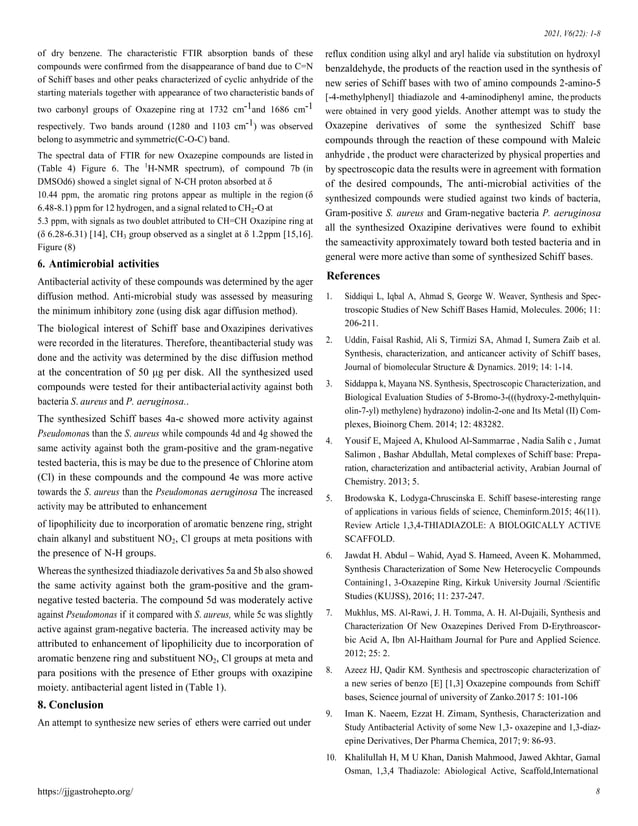 Synthesis, Characterization, Biological Evaluation of Some Heterocyclic Oxazepine Derivatives | PDF