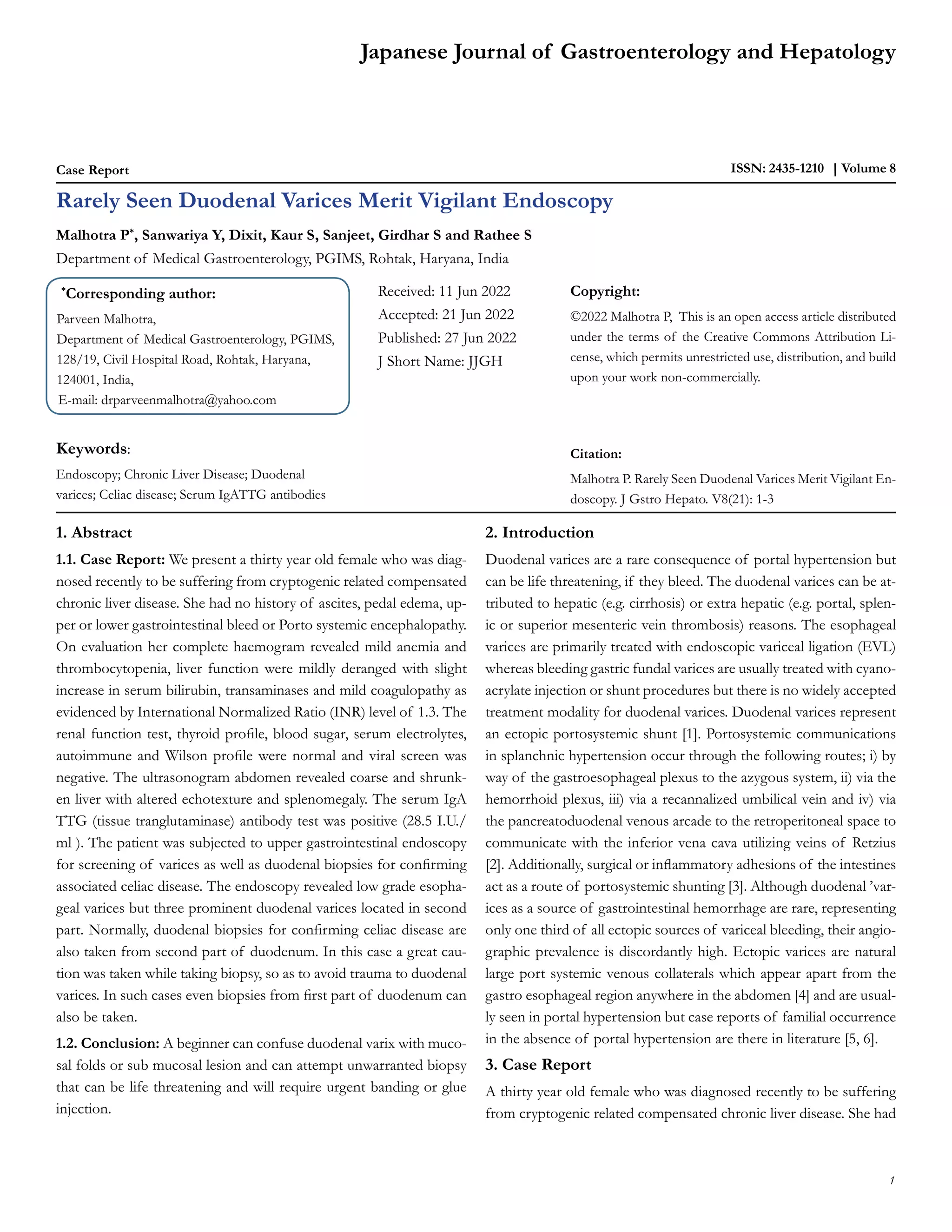 Rarely Seen Duodenal Varices Merit Vigilant Endoscopy | PDF