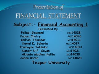 Financial Statement | PPTX