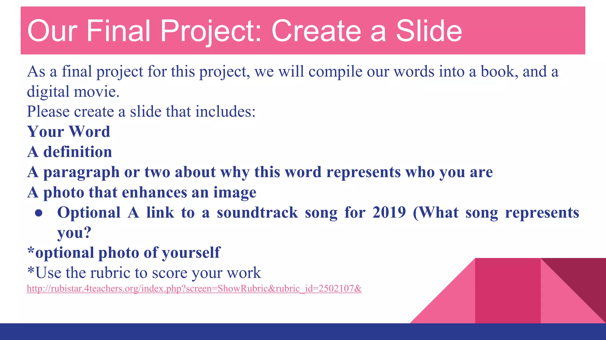 One word project 2019 | PPT